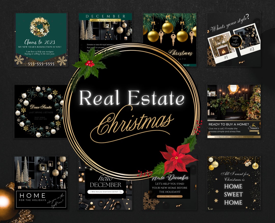 Real Estate Christmas Social Media Posts|december Real Estate Social ...
