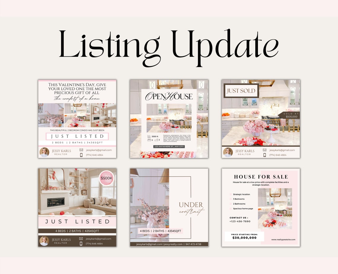 February Real Estate Templates| Valentines Day Real Estate Posts| Real ...