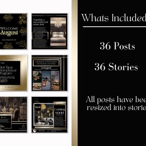 70+ August Real Estate Marketing Templates| Black and Gold August ...