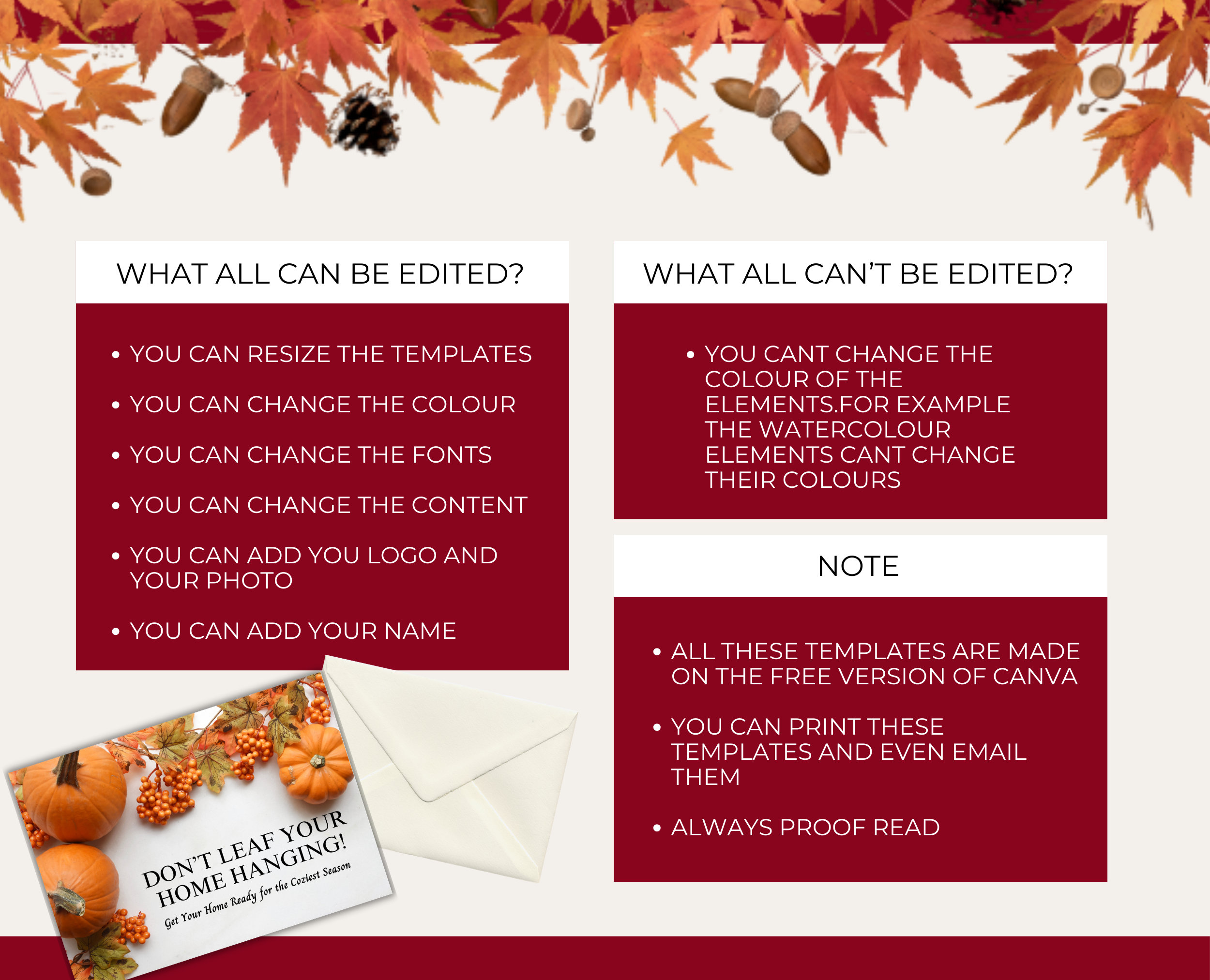 September Real Estate Fall Postcards| Real Estate Fall Marketing ...