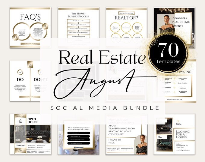 August Real Estate Social Media Templates| August Real Estate Marketing ...