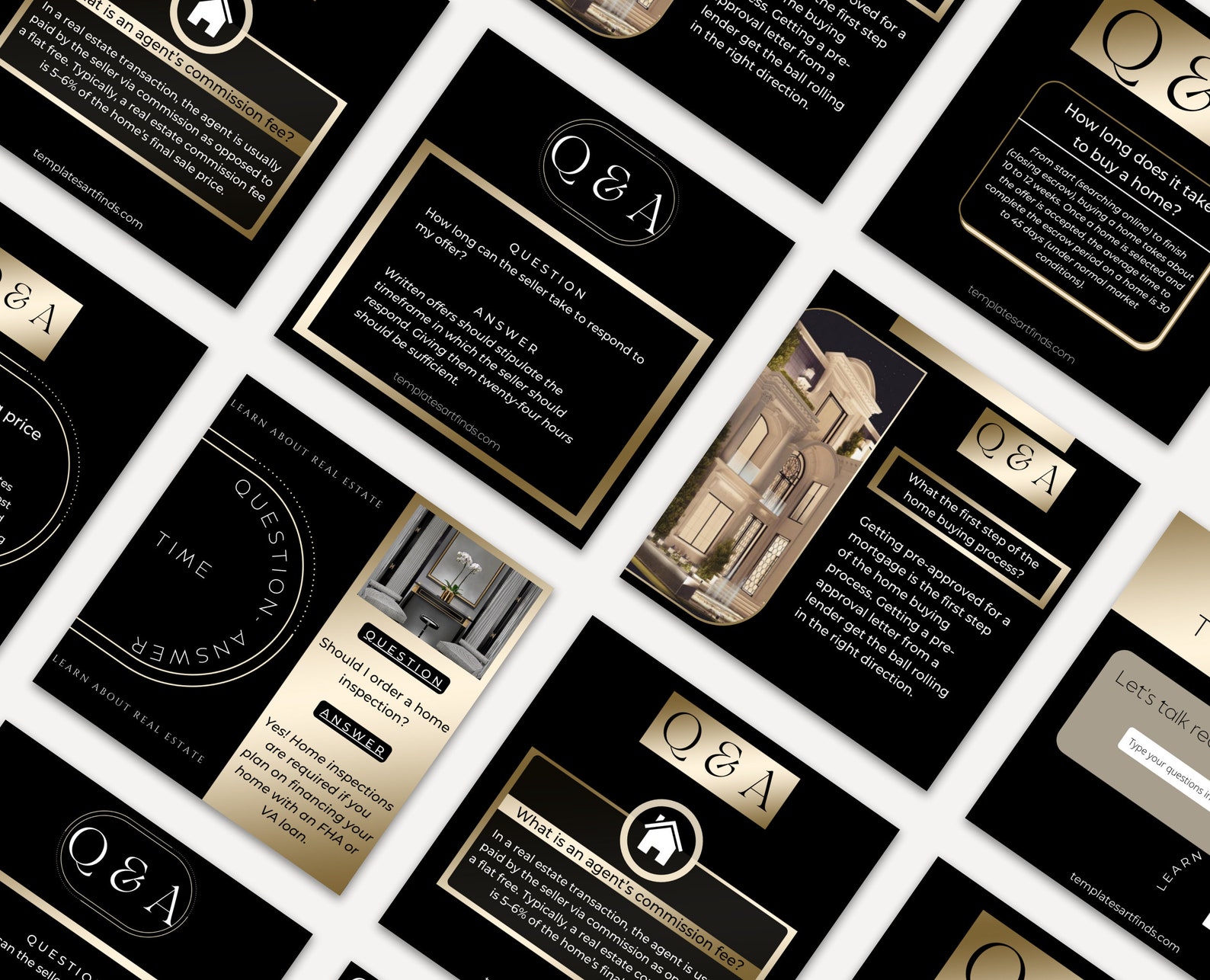 20 Black and Gold Real Estate Q&A Templatesinstagram and - Etsy