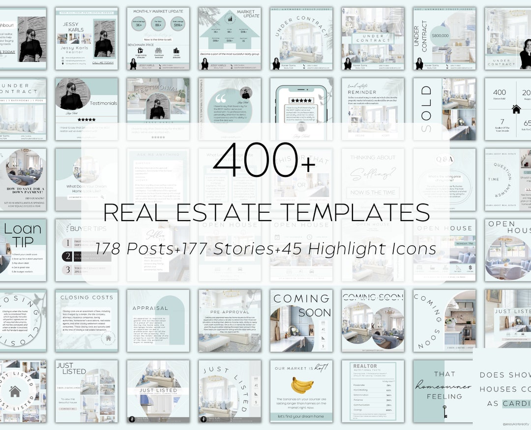 400+ Aesthetic Real Estate Marketing Templates| Social Media Posts and ...