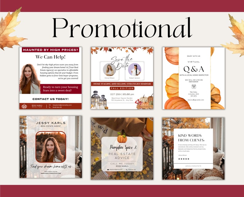 110 October Real Estate Templates| October Real Estate Social Media ...