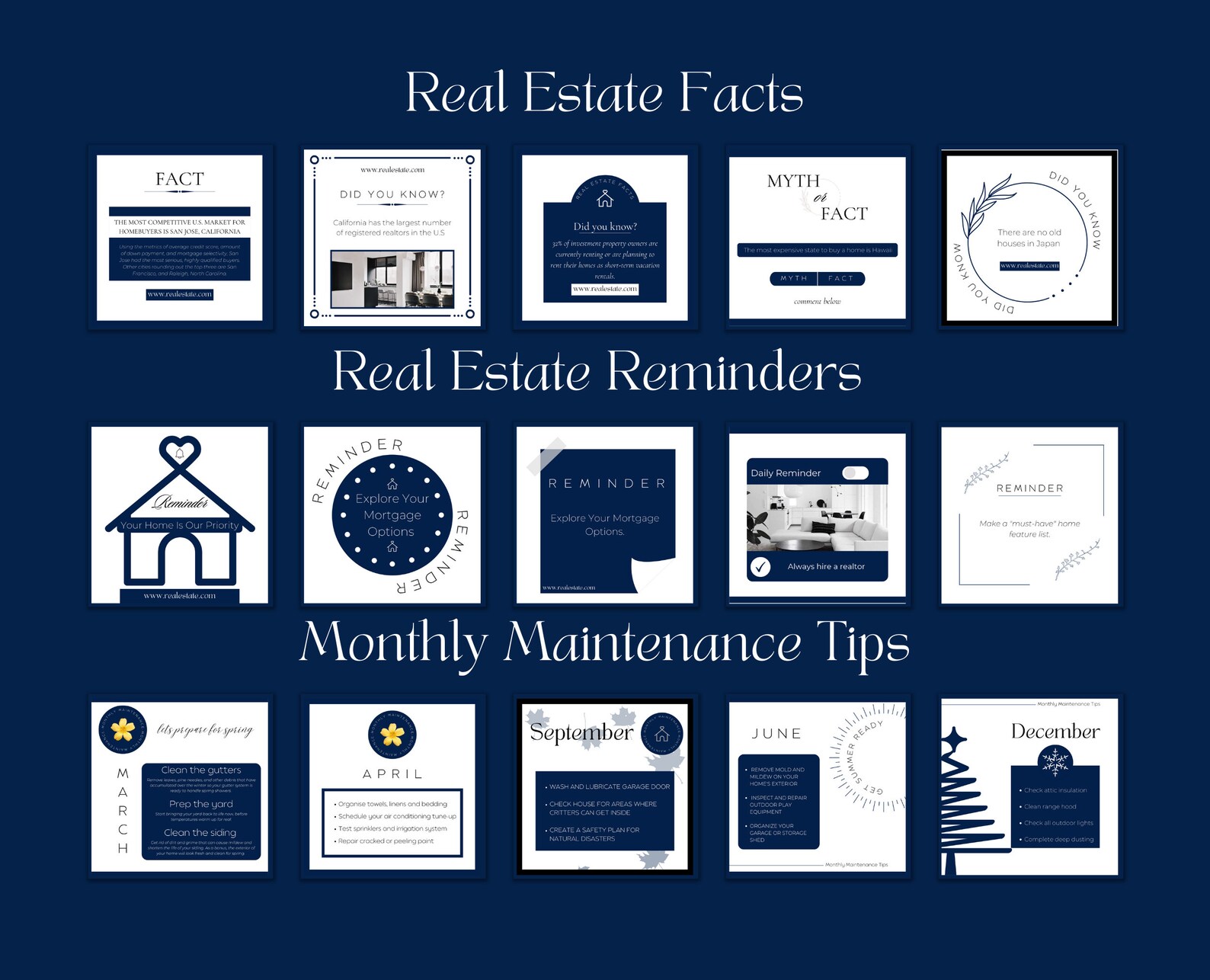 950+ Blue Real Estate Marketing Templates Bundle| Realtor Branding Kit ...