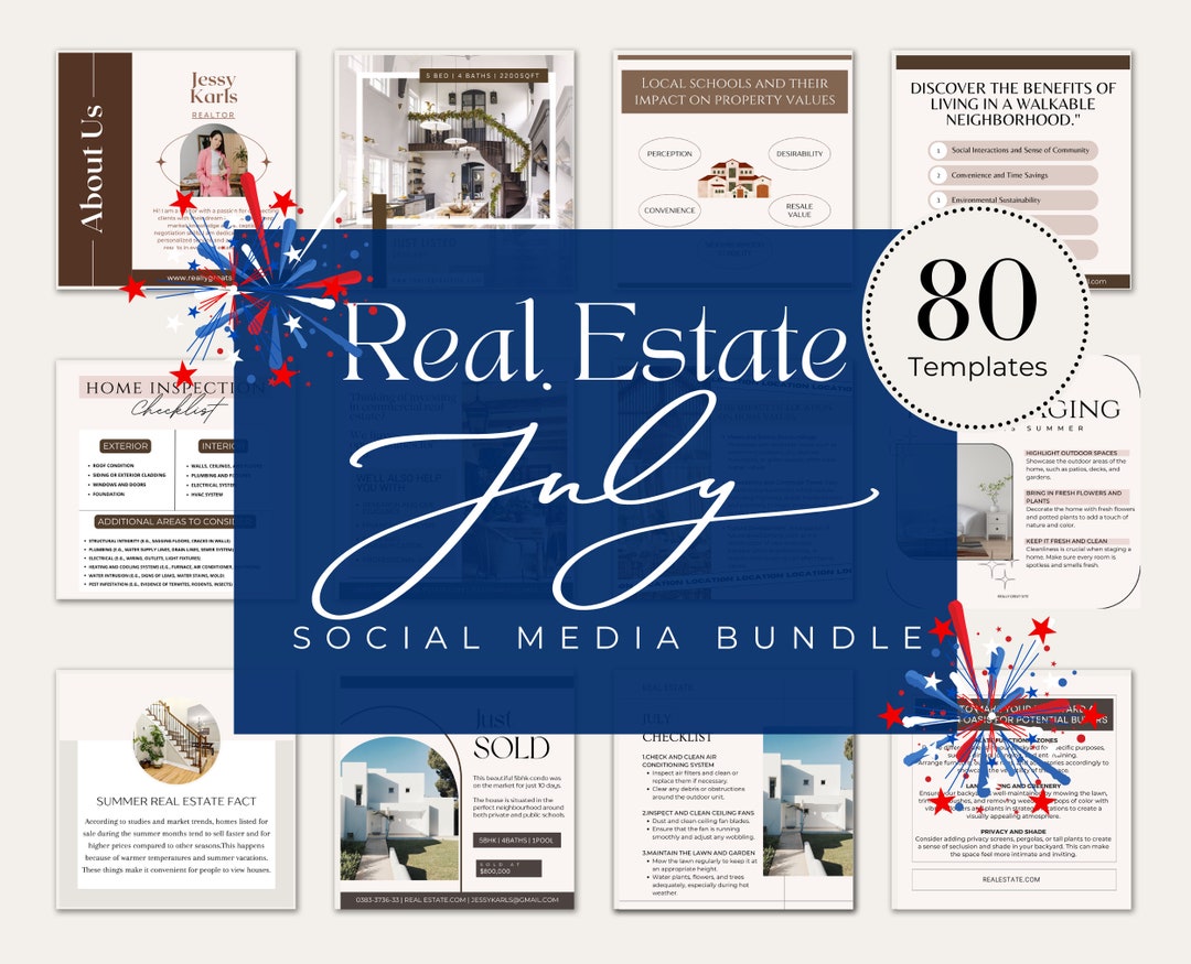 80+ July Real Estate Social Media Templates| July Real Estate Marketing ...