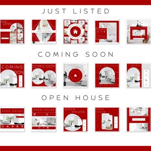 650+ Red Real Estate Marketing Templates Bundle Canva|realtor Social ...