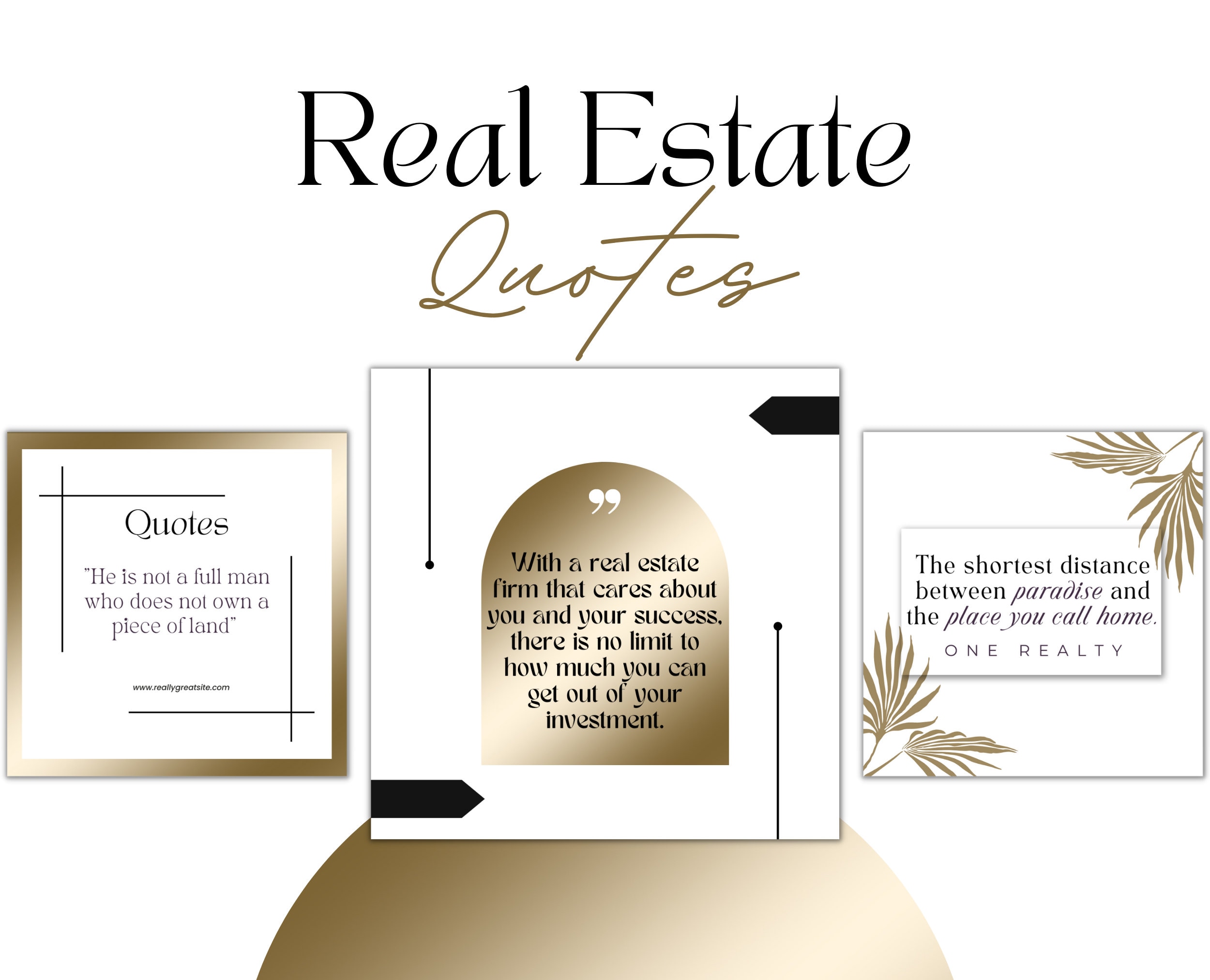 200+ White & Gold Real Estate Quote Templates| Realtor Marketing Quotes ...