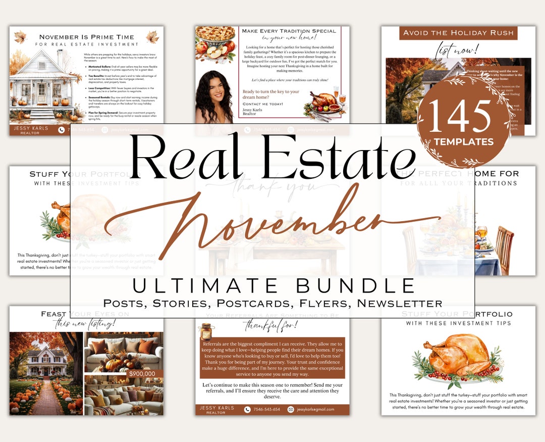 Ultimate November Real Estate Marketing Templates | November Real ...