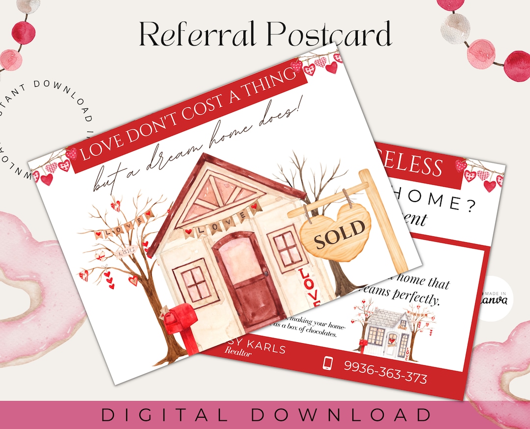 Valentines Day Real Estate Postcard| February Real Estate Postcard| New ... Valentines Day Real Estate Postcard| February Real Estate Postcard| New ...