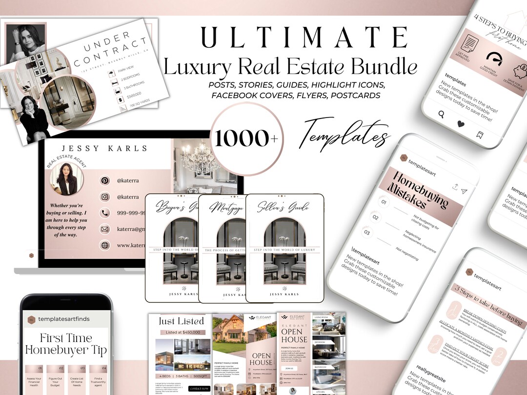 1000 White & Rose Gold Real Estate Social Media Posts |realtor Posts ...