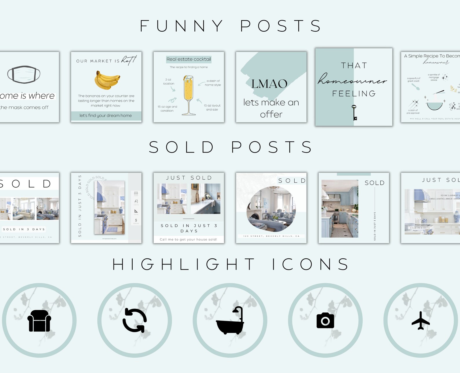 400+ Aesthetic Real Estate Marketing Templates| Social Media Posts and ...