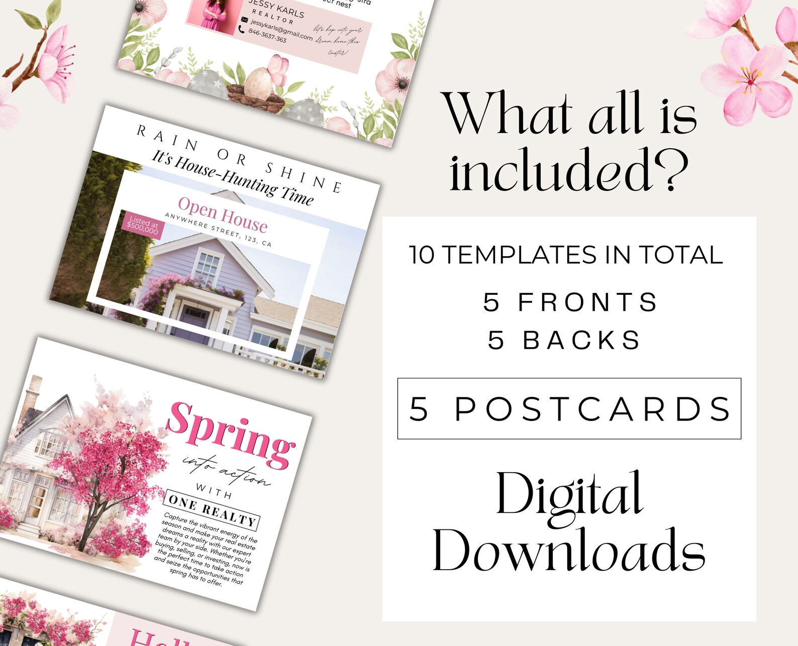 Real Estate April Postcards| Spring Real Estate Postcards| Realtor ...