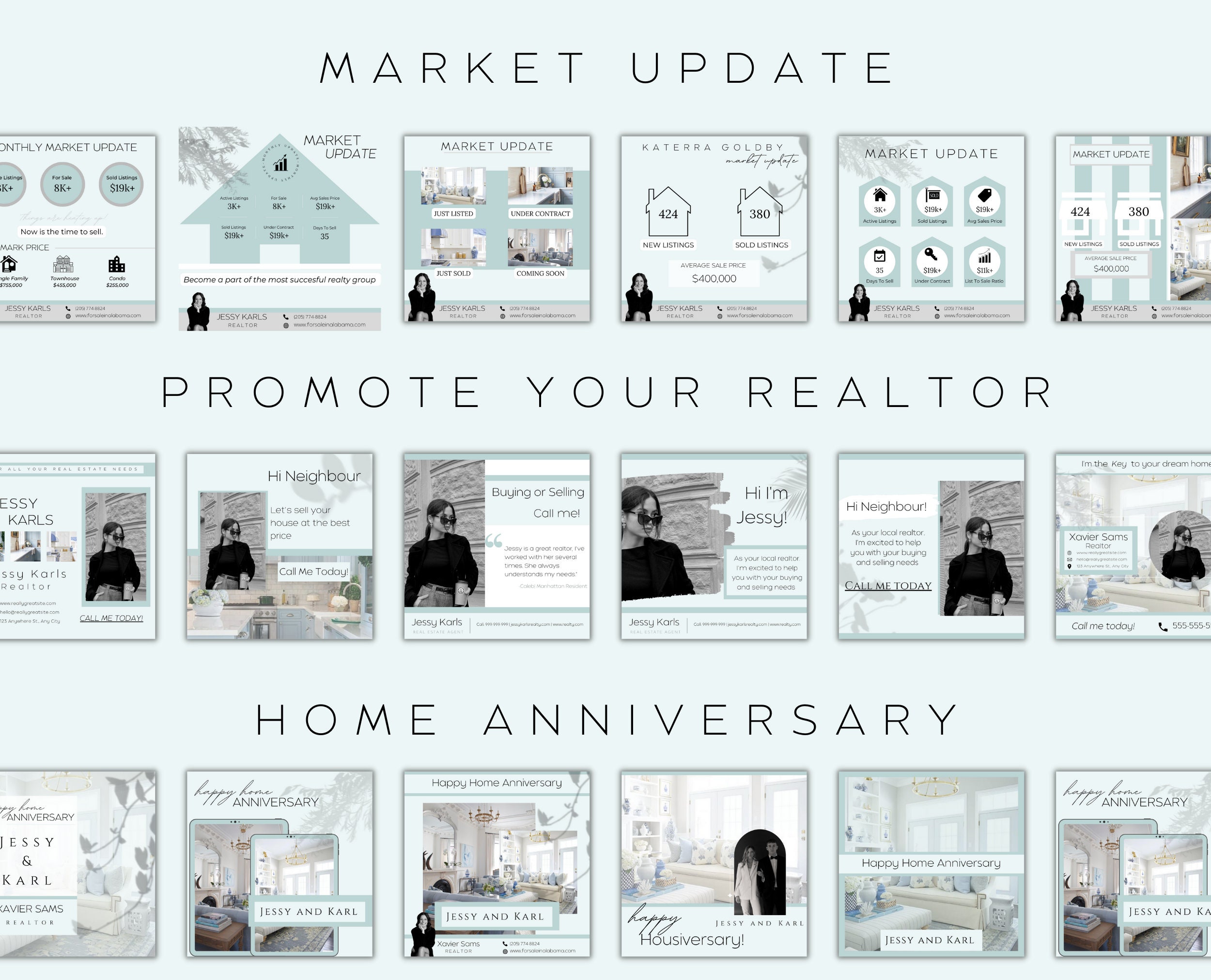 400+ Aesthetic Real Estate Marketing Templates| Social Media Posts and ...