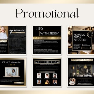 Real Estate Black and Gold January Templates| January Real Estate Posts ...