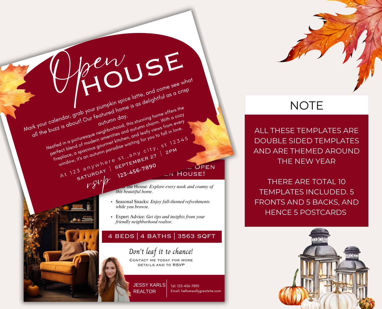 September Real Estate Fall Postcards| Real Estate Fall Marketing ...