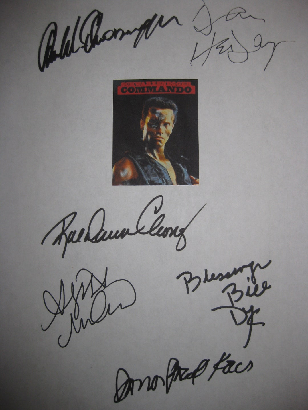 Commando Signed Film Movie Script Screenplay Autograph X6 - Etsy