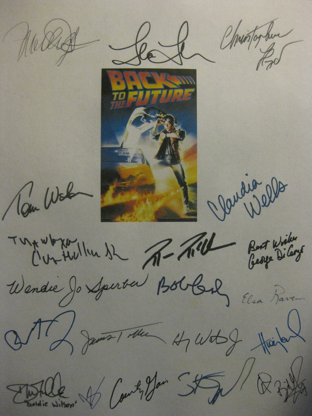 Michael J Fox Back to the Future Signed Film Movie Screenplay Script X20 Autographs Christopher ...