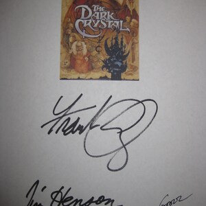 The Dark Crystal Signed Film Movie Script Screenplay Autograph - Etsy