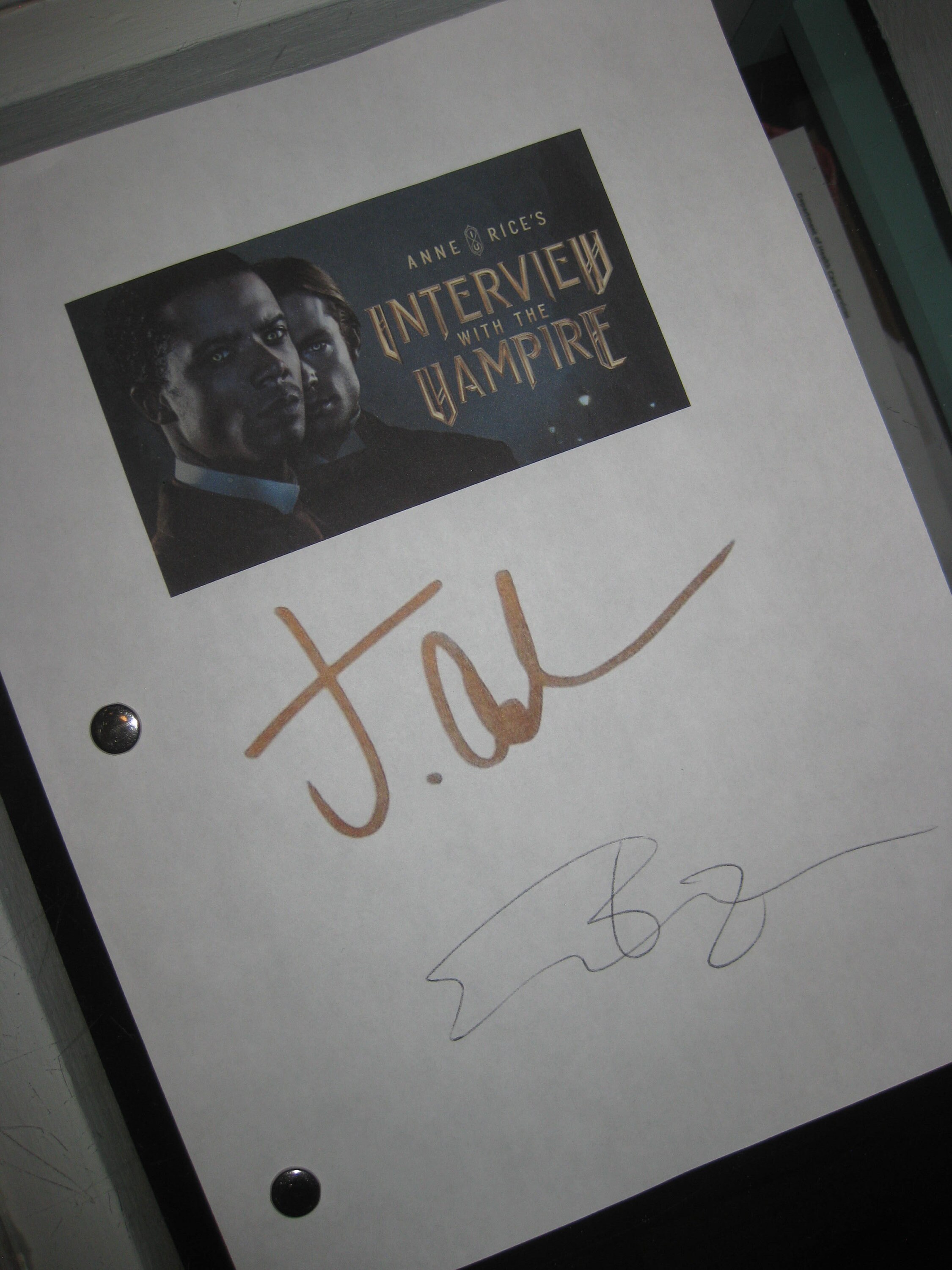 Anne Rice's Interview With the Vampire Signed TV Pilot Script ...