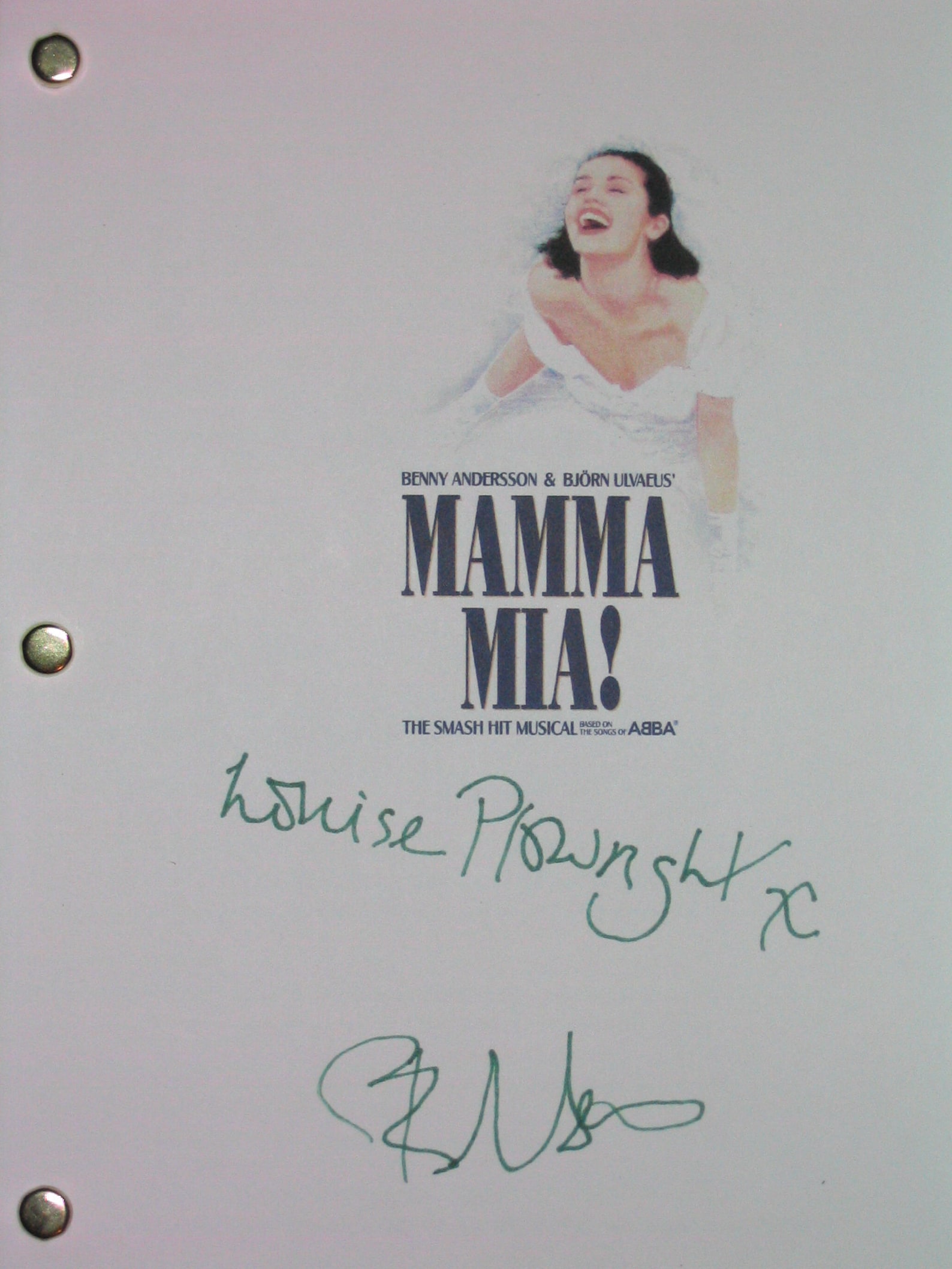 Mamma Mia Broadway Musical Signed Script Screenplay Louise - Etsy