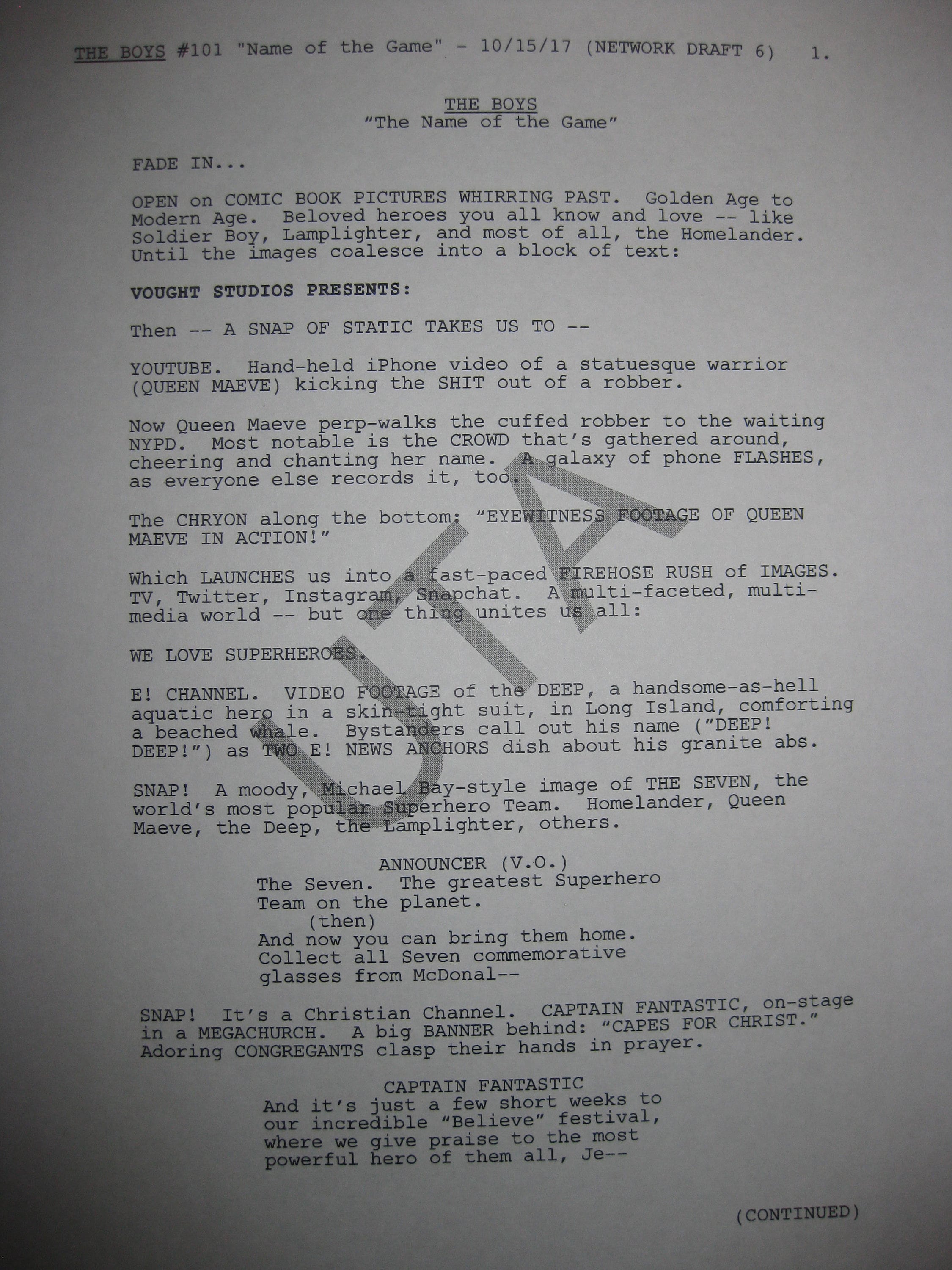 The Boys Signed TV Pilot Script Screenplay X10 Autographs Karl - Etsy ...