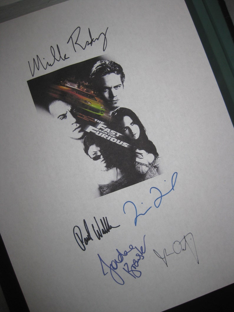 The Fast and Furious Signed Script Screenplay X5 Vin Diesel - Etsy