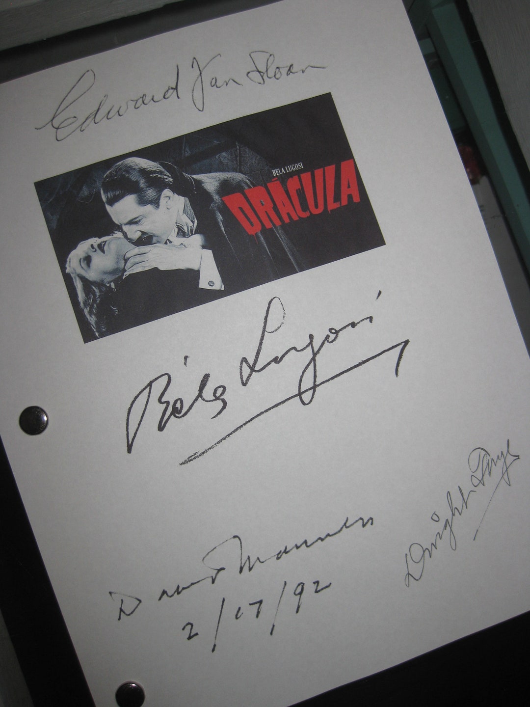 Dracula 1931 Signed Film Movie Screenplay Script X4 Autographs Bela ...