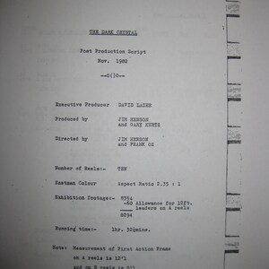 The Dark Crystal Signed Film Movie Script Screenplay Autograph - Etsy