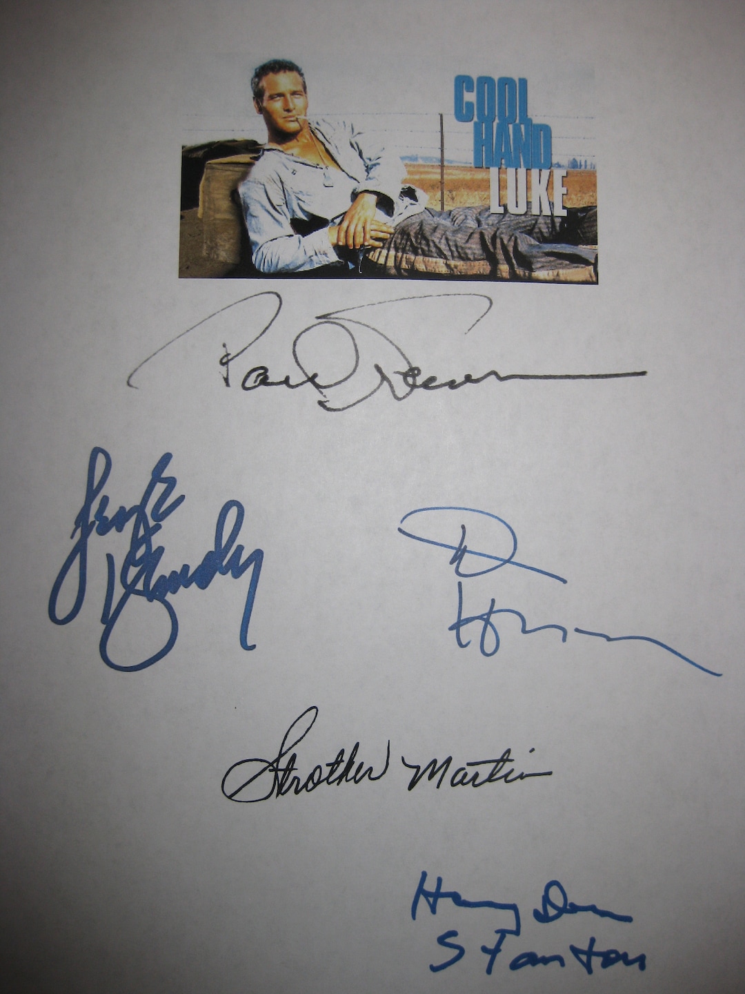 Cool Hand Luke Signed Film Movie Screenplay Script X5 Autograph Paul ...