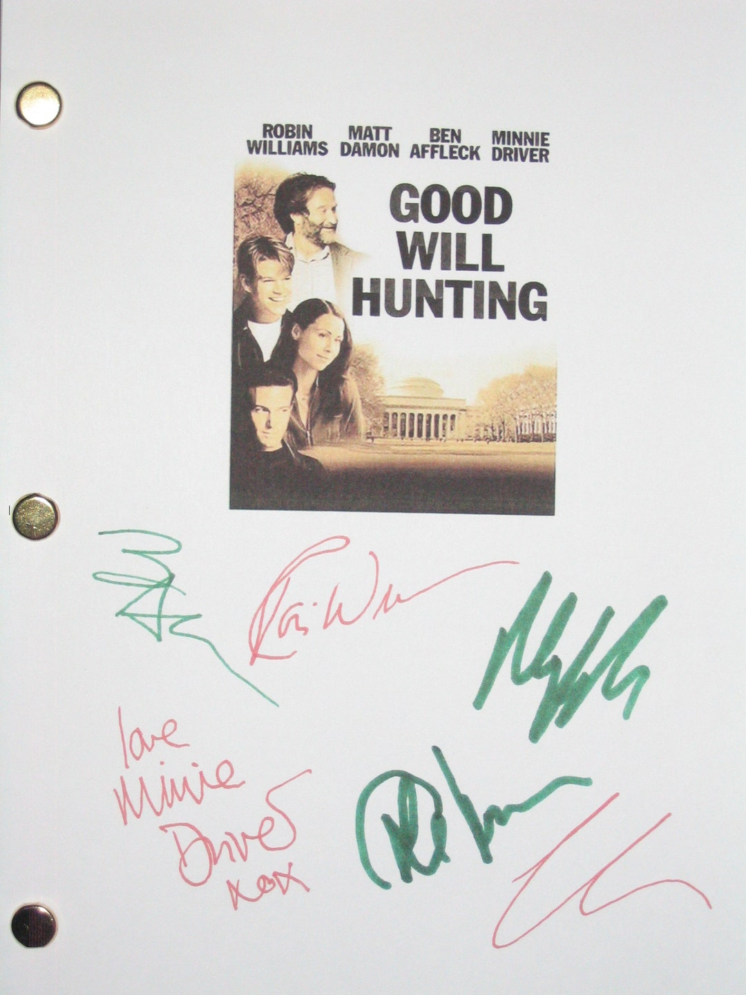 Good Will Hunting Signed Movie Film Screenplay Script X6 Autographs ...