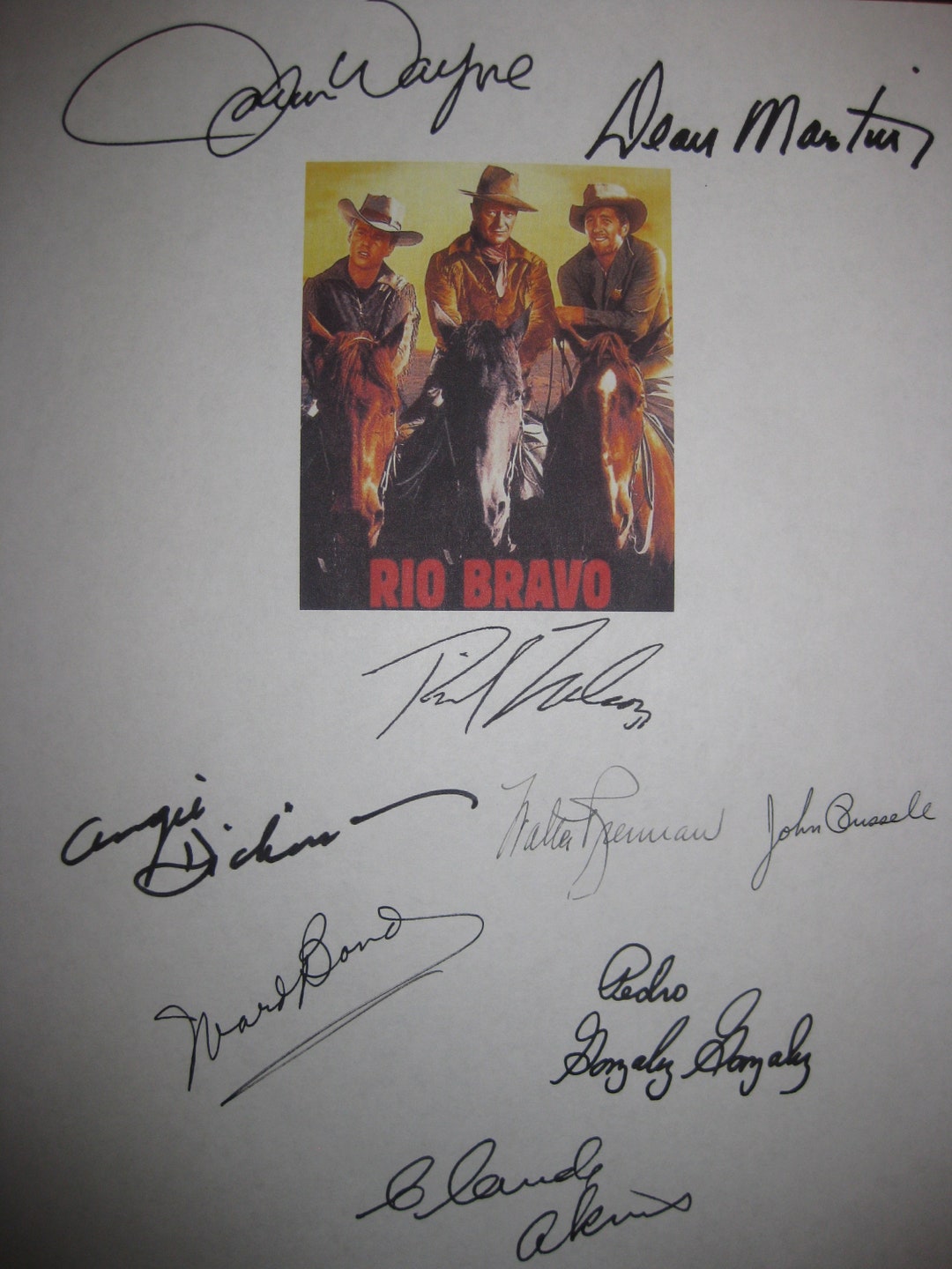 Rio Bravo Signed Film Movie Screenplay Script X9 Autograph John Wayne ...