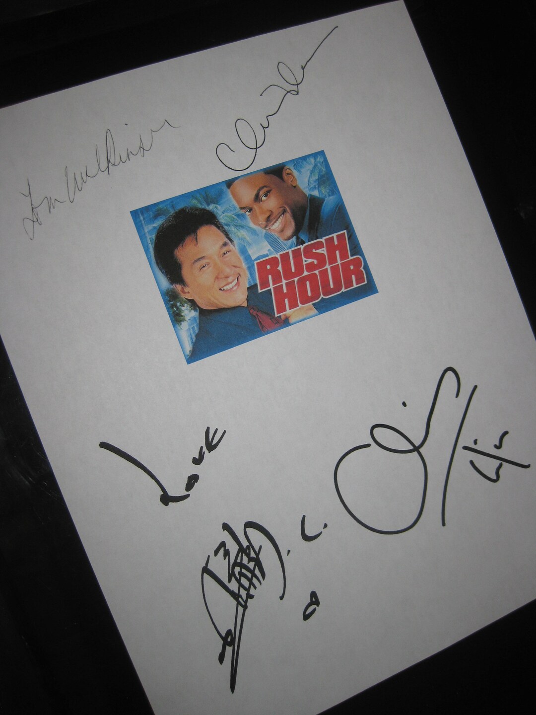 Rush Hour Signed Film Movie Screenplay Script X4 Autograph Jackie Chan ...