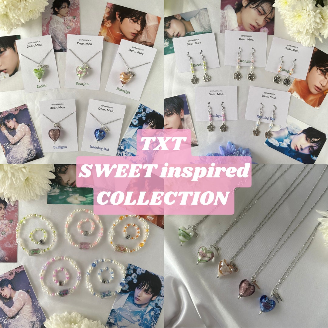 TXT SWEET Limited Collection necklace, Bracelet, Ring, Earrings - Etsy