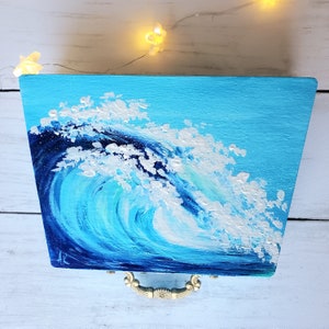 Jewelry Box Ocean Wave Handpainted Wooden Box Beach Decor - Etsy
