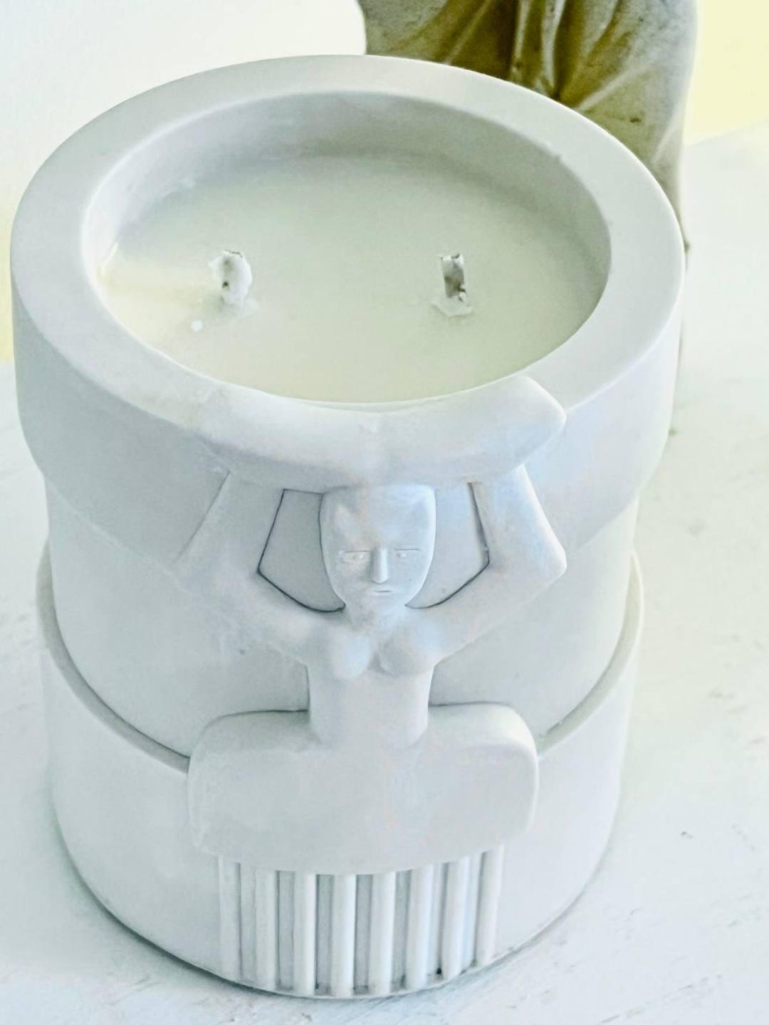 Dual Mask Candle – Face Sculpture Candle, Abstract Art Candle, Handmade ...