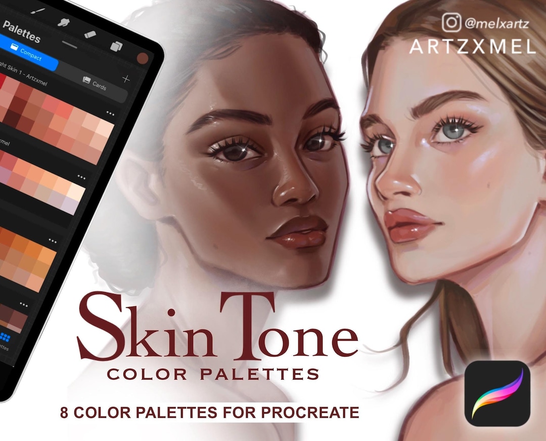8 Skin Tone Palettes for Procreate | Procreate Color Swatches ...