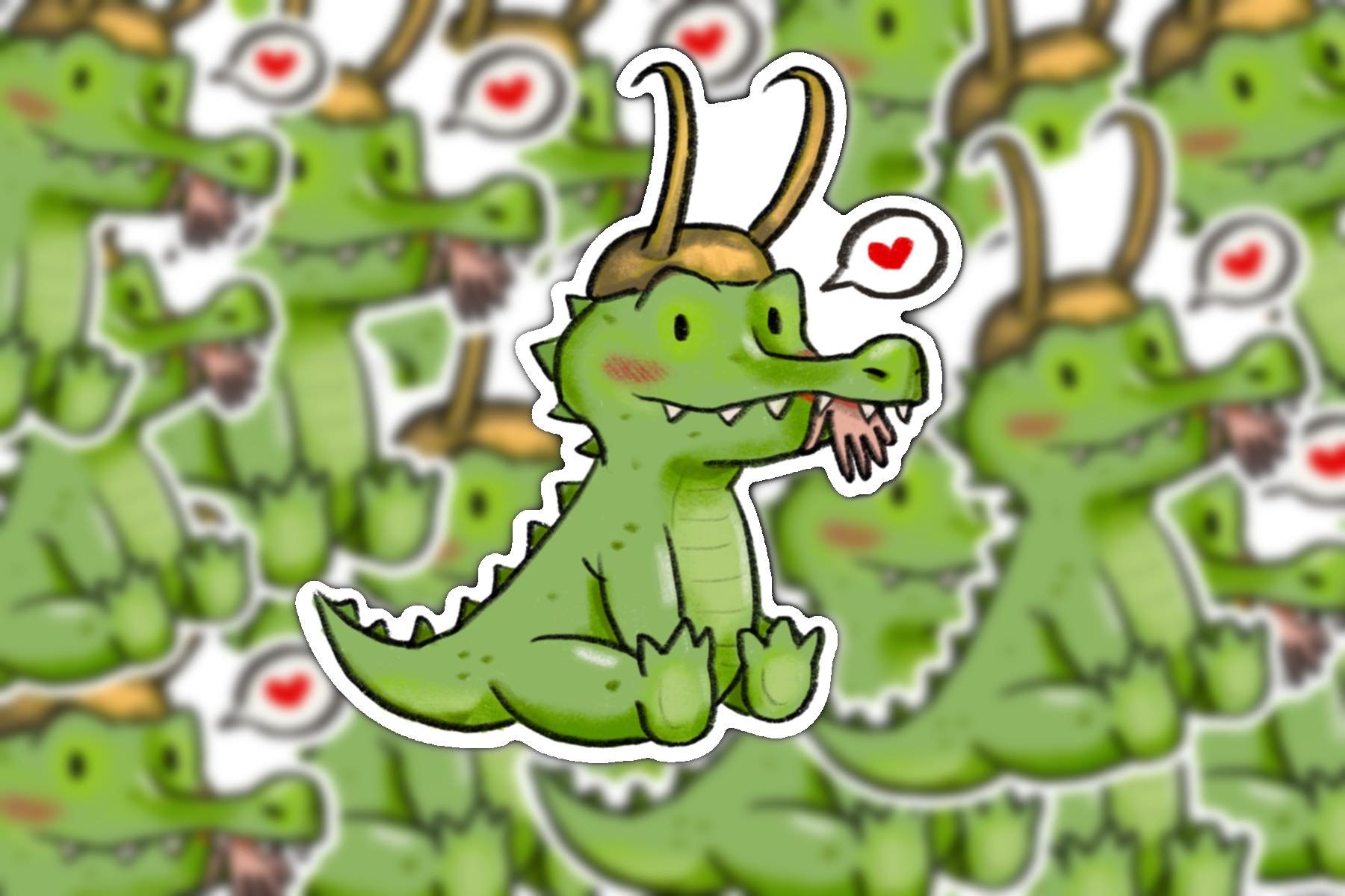 Loki-gator Sticker Croki, Cute Alligator, Loki Fan Gift, Tom Hiddleston ...