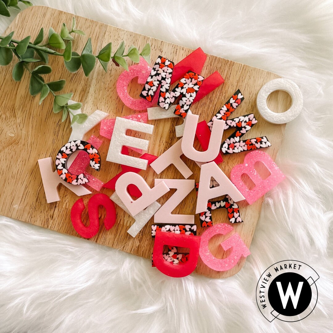 Valentines Day Themed, UPPERCASE ABC Resin Letter Set - Etsy