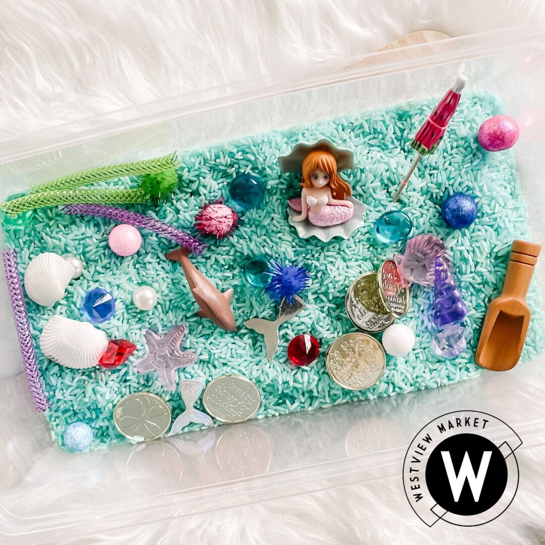 Mermaid Sensory Rice Bin in A Bag - Etsy