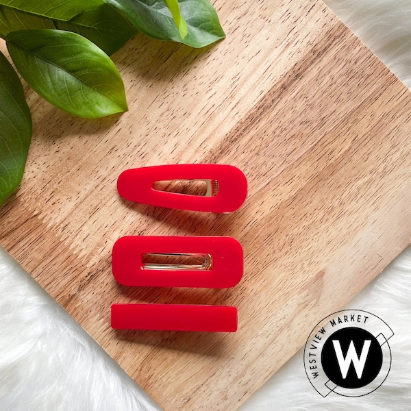 Red Hair Clips - Etsy UK