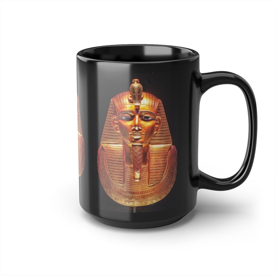 King Tut, Tutankhamun, King of Pharaohs, Deluxe Black Coffee Mug, 15oz ...