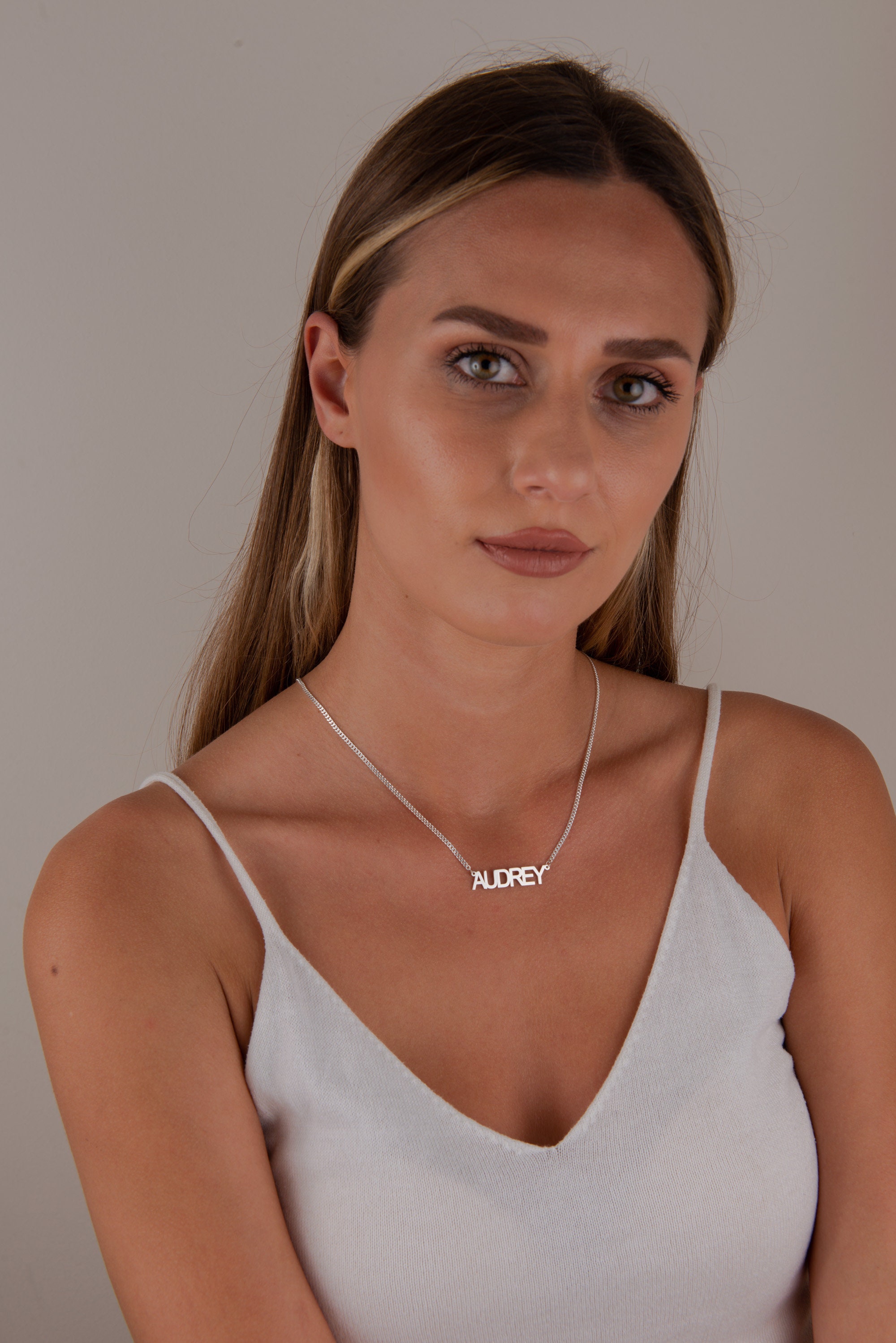 Block Name Necklace Name Necklace With Curb Chain - Etsy