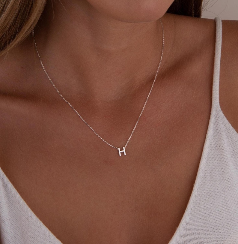 Gold Initial Necklace, Letter Necklace, Gold Necklace, Personalized ...