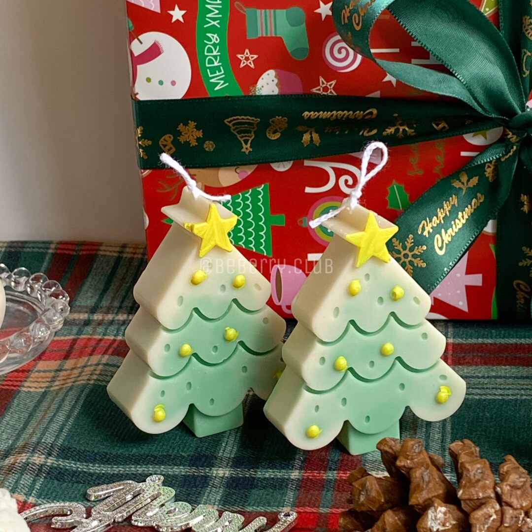 Christmas Handmade Scented Candles 'christmas Tree' - Etsy