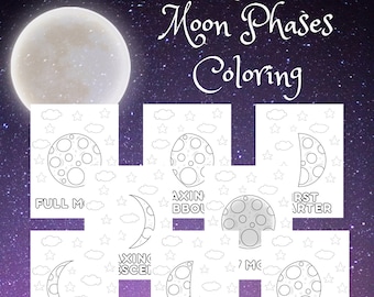 moon phases coloring pages printable