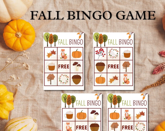 Bingo Games, Autumn Game, Printable Activity for Kids, Autumn ...