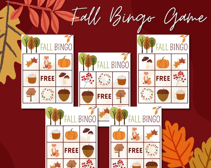 Bingo Games, Autumn Game, Printable Activity for Kids, Autumn ...