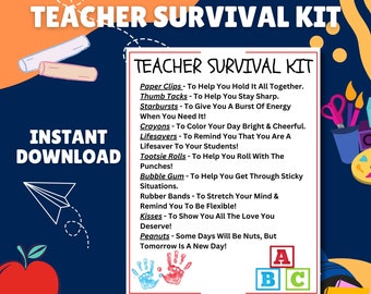 Teacher Survival Kit Printable - Etsy