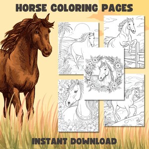 horses camp coloring pages